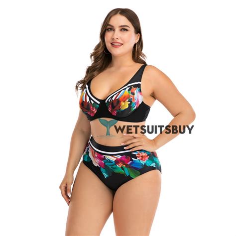 Plus Size Bikini Floral Print Women S Swimsuit