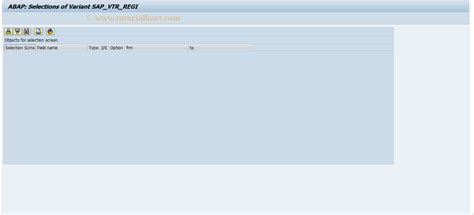 VT SAP Tcode Maintain Selection Variant Registration