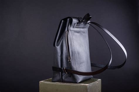 Black Leather Backpack Leather Backpack Leather Rucksack Etsy