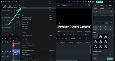 guide to create looping text animation with wondershare filmora