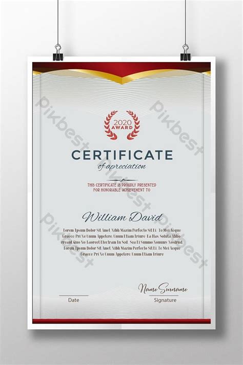 Official Certificate Template Ai Free Download Pikbest