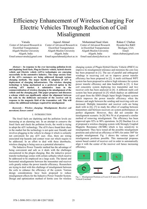 Pdf Efficiency Enhancement Of Wireless Charging For Electric Vehicles