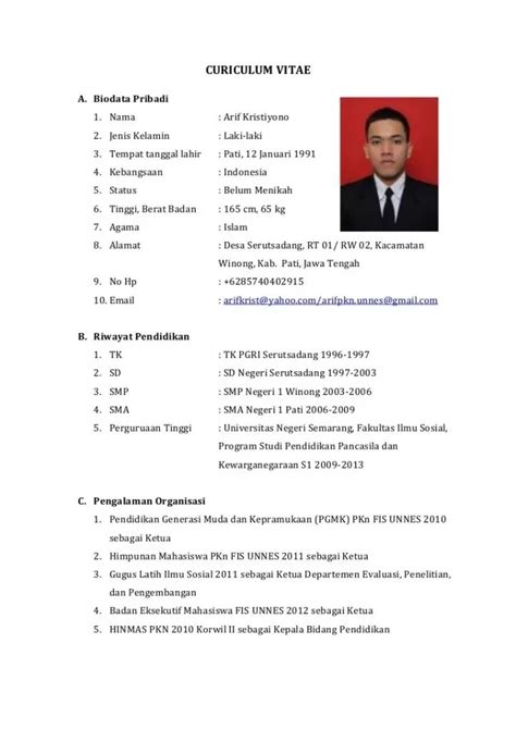 Contoh Cv Lamaran Kerja Yang Baik Menarik Hrd File Doc Riset