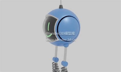 Blender Rig蓝色圆球机器人3d模型素材资源免费下载 Blender3d模型库