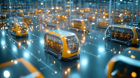 Autonomous Vehicles Loading And Unloading In A Warehouse Premium Ai Generated Image