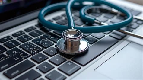 Premium Photo A Stethoscope Rests On A Laptop Keyboard