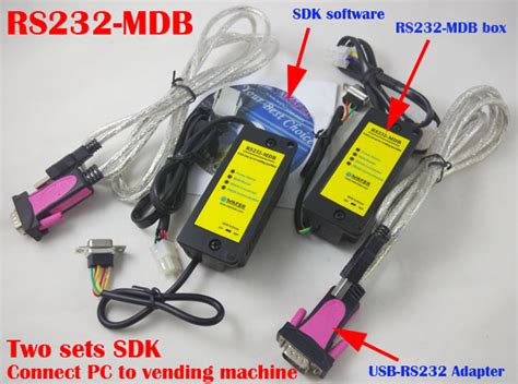 2 sets rs232 mdb adapter sdk sets connect pc to vending machine [rs232
