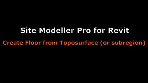 Site Modeller Pro For Revit Create Floor From Toposurface YouTube