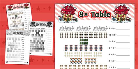 👉 New Christmas Themed 8 Times Table Worksheet