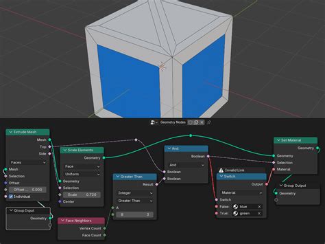 How To Assign Different Materials To Faces Like Triangles And Quads In Geometry Nodes Blender