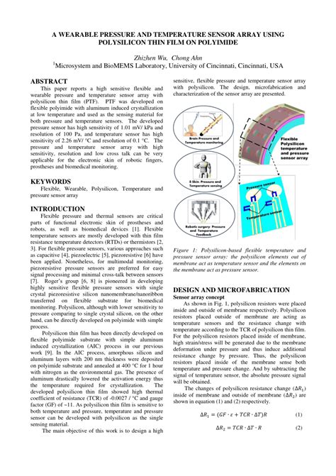 pdf a wearable pressure and temperature sensor array using