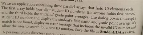 Solved Write An Application Containing Three Parallel Arrays