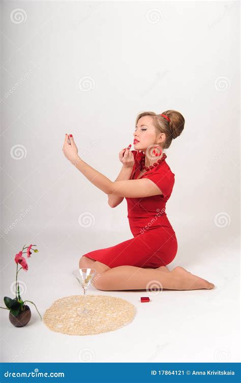 Pin Up Girl Lipstick Stock Image Image Of Cool Camera 17864121