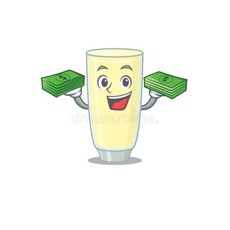 A Wealthy Screaming Orgasm Cocktail Cartoon Character With Much Money