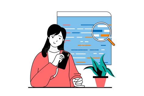 App Development Concept With People Scene In Flat Web Design Vector Illustration Stock