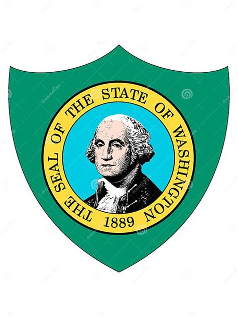Shield Flag Of Usa State Of Washington Stock Vector Illustration Of