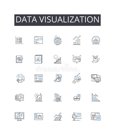 Data Visualization Line Icons Collection Information Display Graphic Depiction Numerical