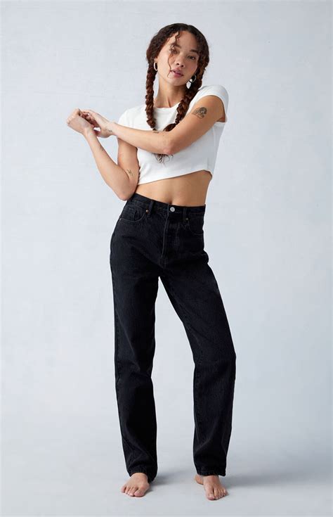 Pacsun Eco Black Butt Slit Dad Jeans Pacsun