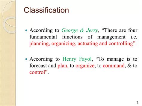 Classification Of Management Functions Pptx Human Resources Business