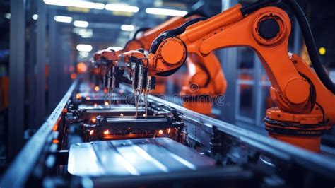 Material Handling And Palletizing Robot Stacking Boxes On Pallet In Warehouse Stock Illustration