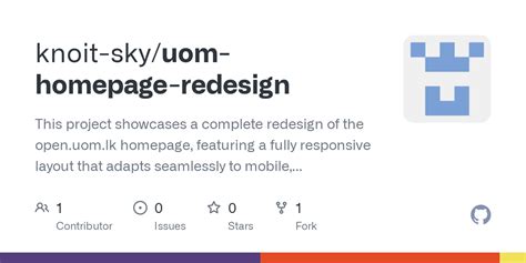 Github Knoit Skyuom Homepage Redesign This Project Showcases A