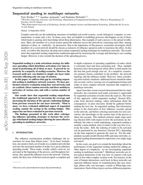 Pdf Sequential Seeding In Multilayer Networks