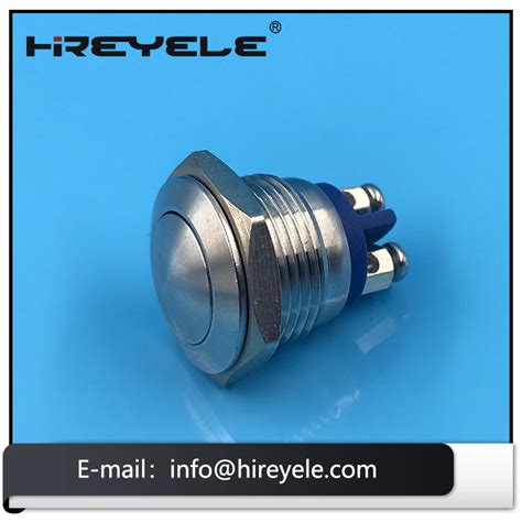 2 Pin Screw Terminal Momentary Metal Waterproof 16MM Push Button Switch 12V