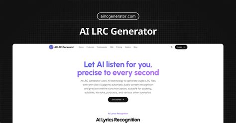 Lrc转json转换器，免费在线歌词数据结构化转换工具 Ai Lrc Generator