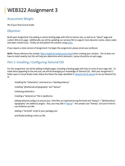 Web322 Assignment 3 Pdf Software World Wide Web