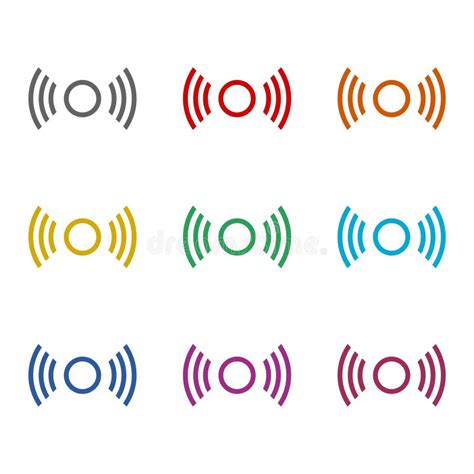 Motion Sensor Icon Isolated On White Background Set Icons Colorful Stock Vector Illustration