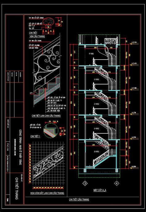 212 Download Detailed Cad Drawings Of Townhouse Stairs Cad Drawing
