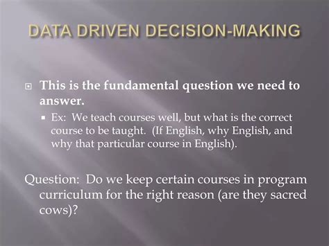 Data Driven Decision Making Presentation PPTX