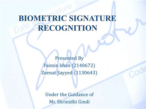 Biometric Signature Recognization Pptx Photo Editing Software Computer Software And
