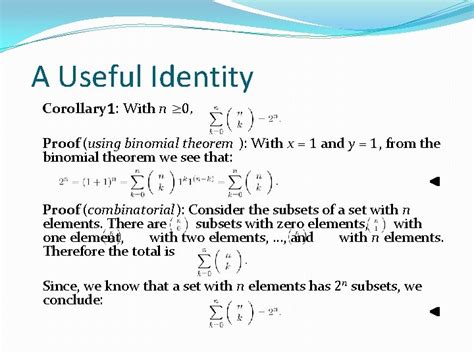 Binomial Coefficients And Identities Section 6 4 Section