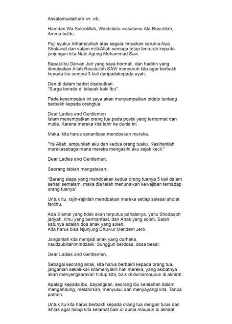 Teks Pidato Singkat Tentang Berbakti Kepada Orang Tua Academiskil Hot