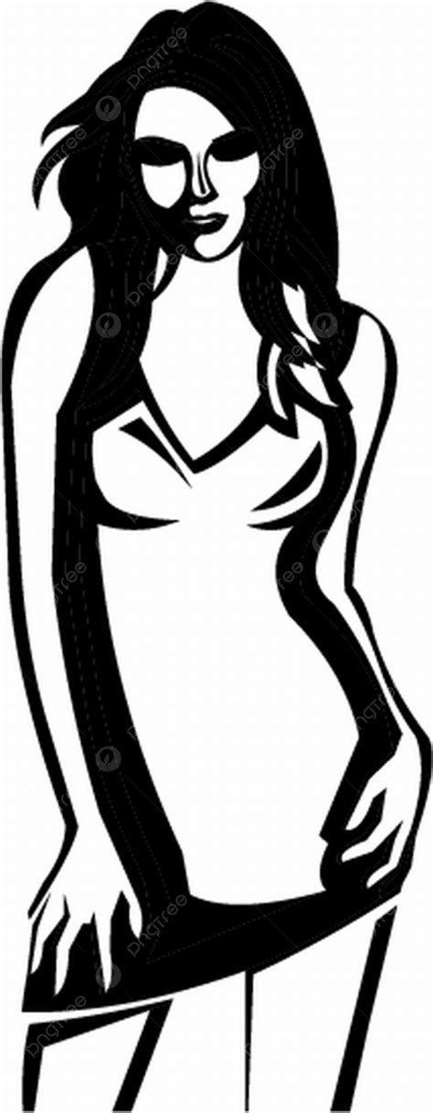 Sexy Girl Silhouette White Vector Silhouette Drawing Silhouette Sketch Isolated Png And