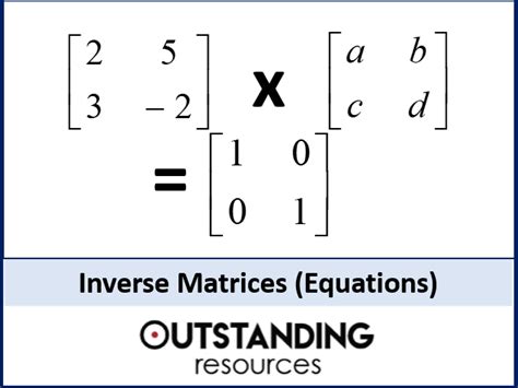 Inverse Matrices Using Simultaneous Equations Teaching Resources