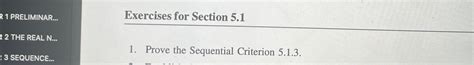 Solved Exercises For Section 51prove The Sequential
