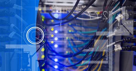 round scanner and data processing over computer server against blue