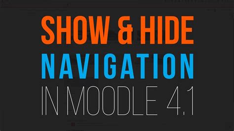 Master Moodle Navigation Show And Hide Sidebars Like A Pro Youtube