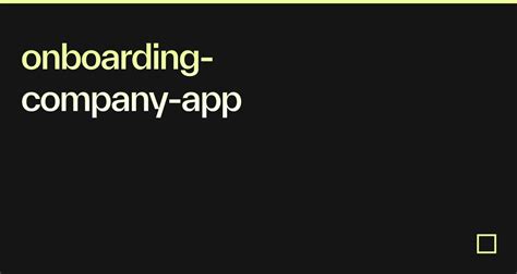 Onboarding Company App Codesandbox