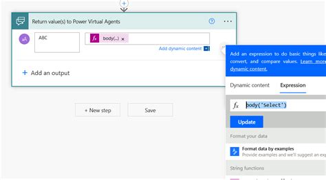 solved the select variable not in the dynamic content power platform