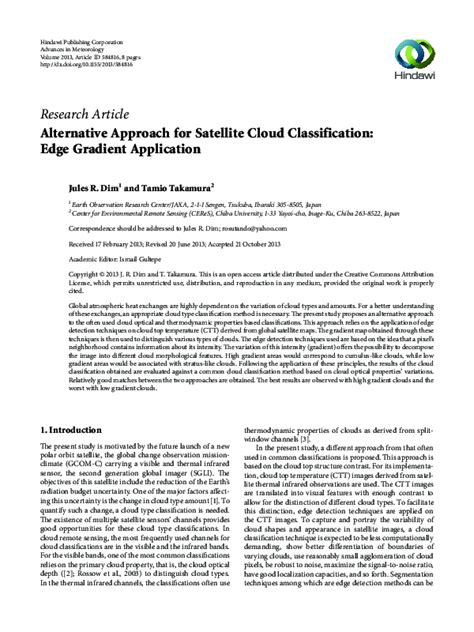 Pdf Alternative Approach For Satellite Cloud Classification Edge