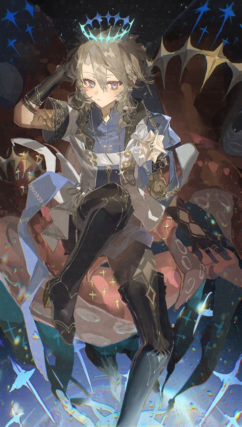 Safebooru 1boy Absurdres Albedo Genshin Impact Black Footwear Black