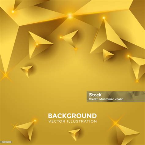 빛나는 골드 추상 삼각형 배경 3d는 삼각형 현대적인 배경 화면입니다 벡터 일러스트 레이 션 0명에 대한 스톡 벡터 아트 및 기타 이미지 Istock