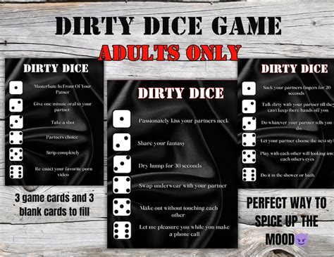 Dirty Dice Game Couples Games Adult Games For Couples Printable