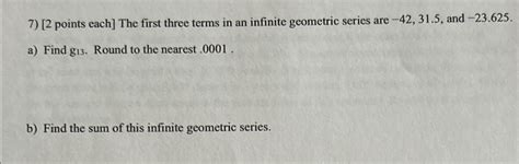 Solved [2 ﻿points each] ﻿The first three terms in an | Chegg.com