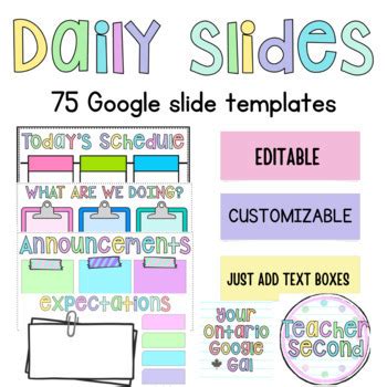 Google Slide Templates By Teacher Second TPT