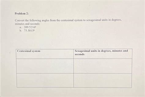 Solved Problem Convert The Following Angles From The Chegg Com