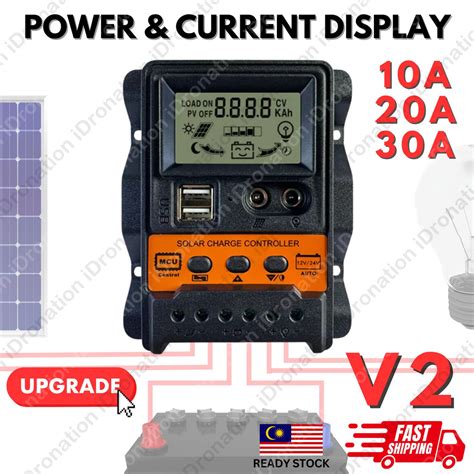 Dual USB Solar Panel Controller A A A V V LCD Display PWM Battery Charger Charge Solar